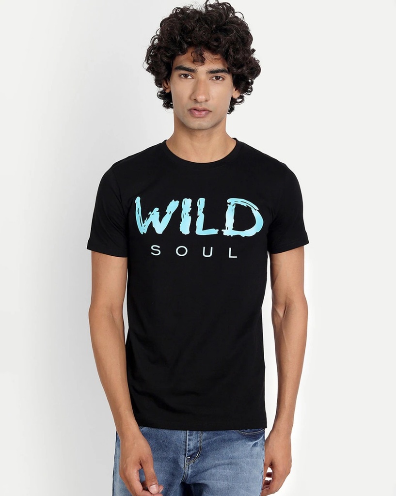 TOM HIDDLE Men Typographic Print Slim Fit T-Shirt with Short Sleeves ...